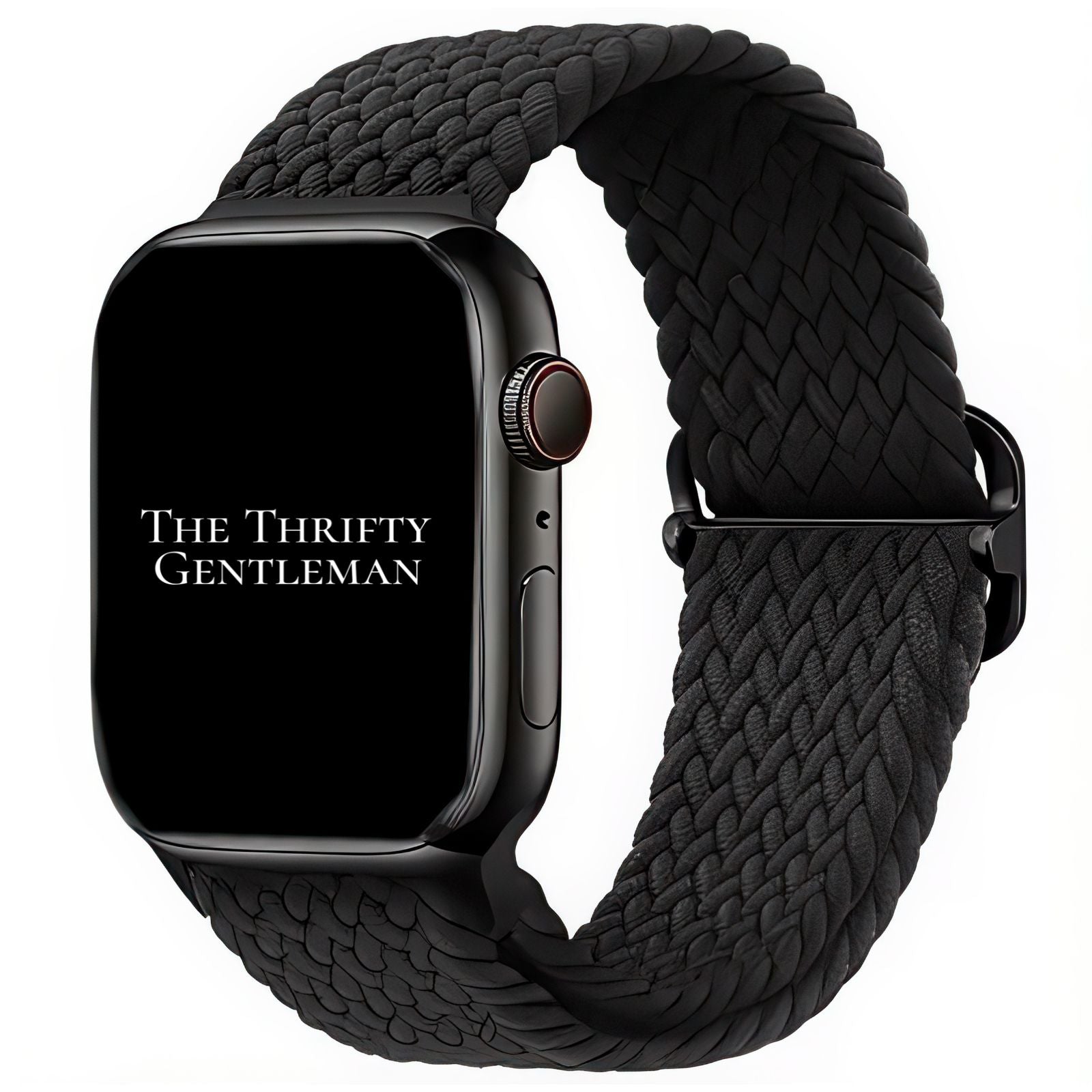 Braided Watch Strap With Buckle For Apple Watch - Black