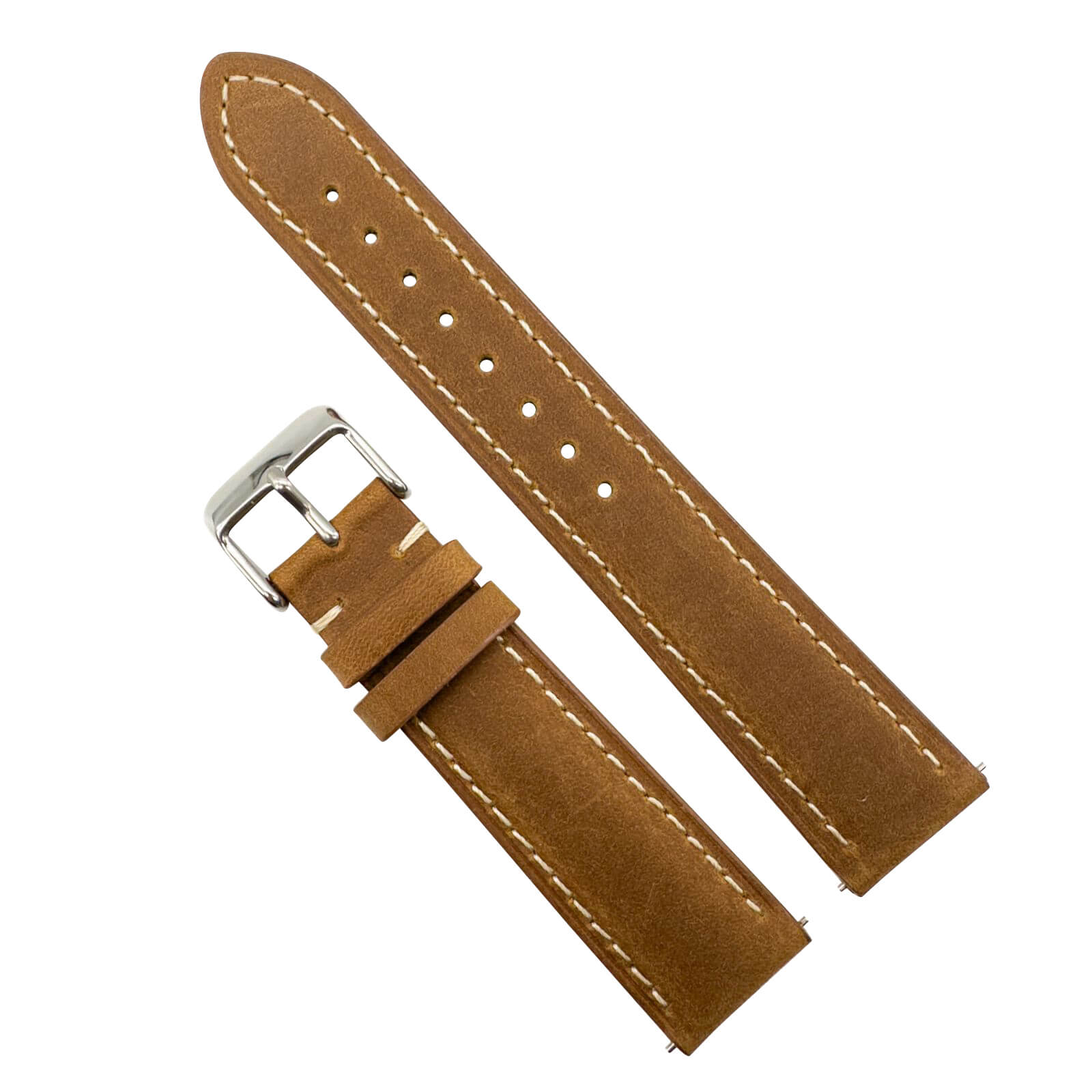 Cowhide Crazy Horse Leather Watch Strap - Light Brown – The Thrifty ...