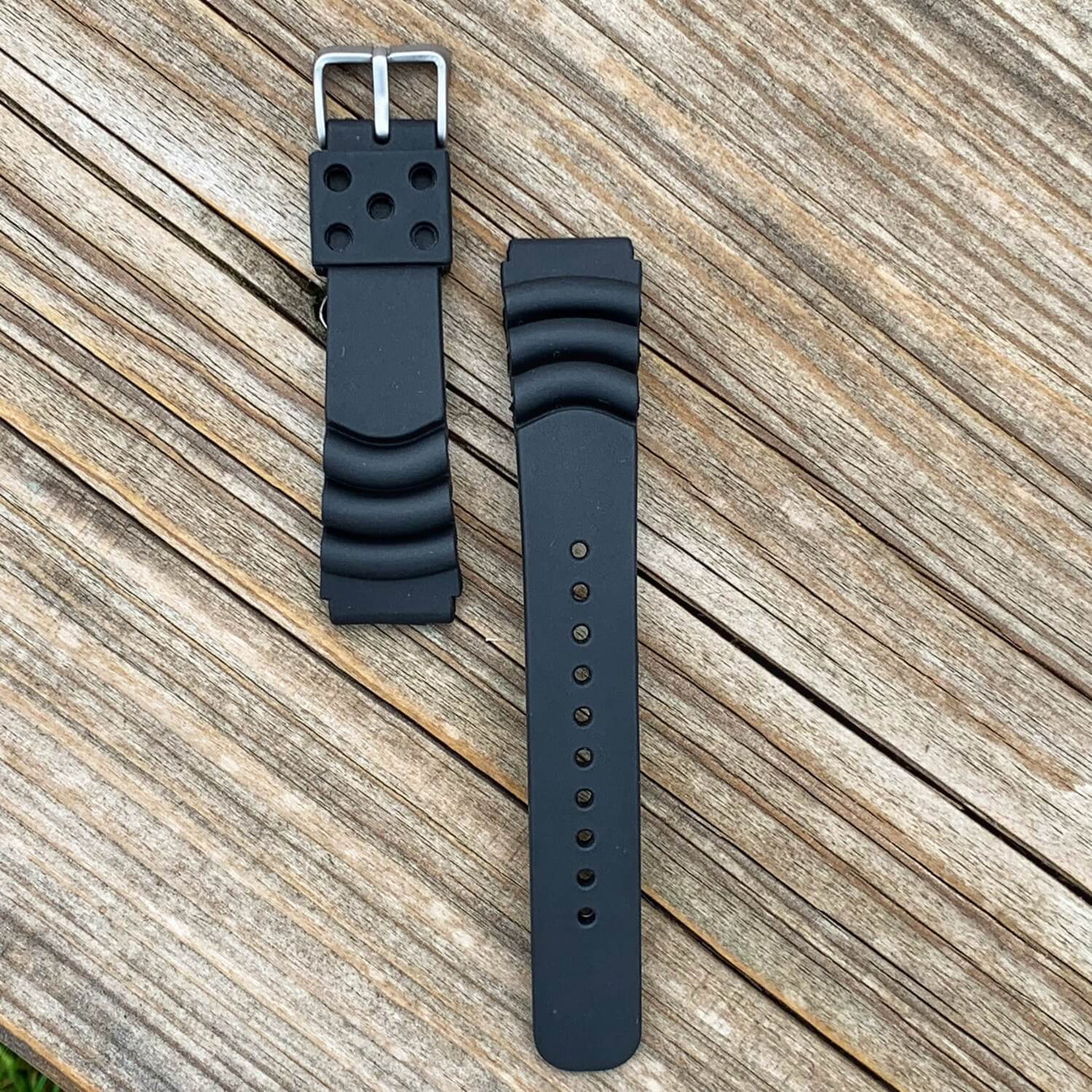 Heavy Duty Silicone Watch Strap - Black | Dive Watch Bands – The ...