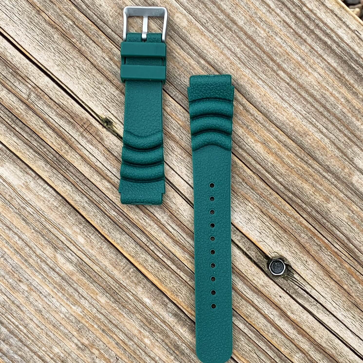 Heavy Duty Silicone Watch Strap - Green | Dive Watch Bands