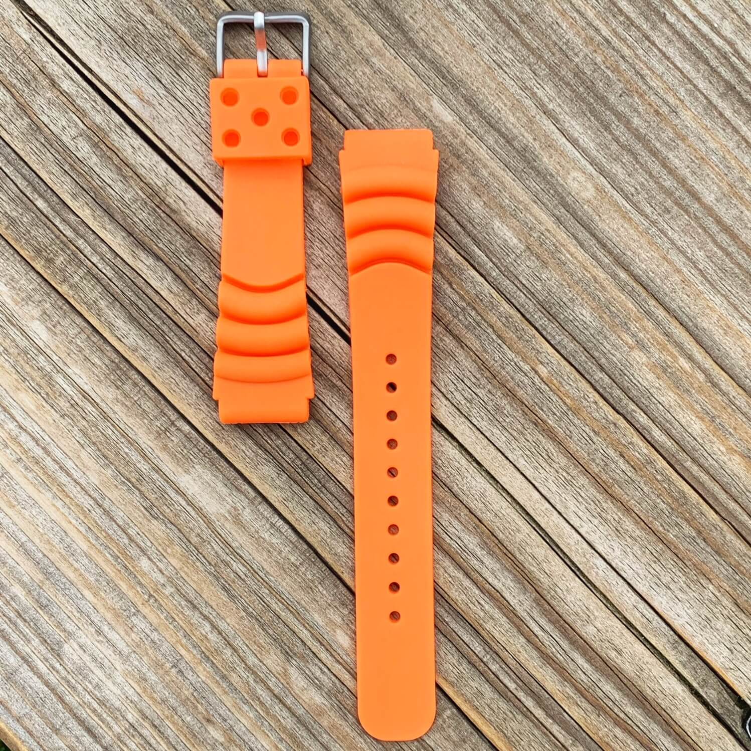 Heavy Duty Silicone Watch Strap - Orange | Dive Watch Bands