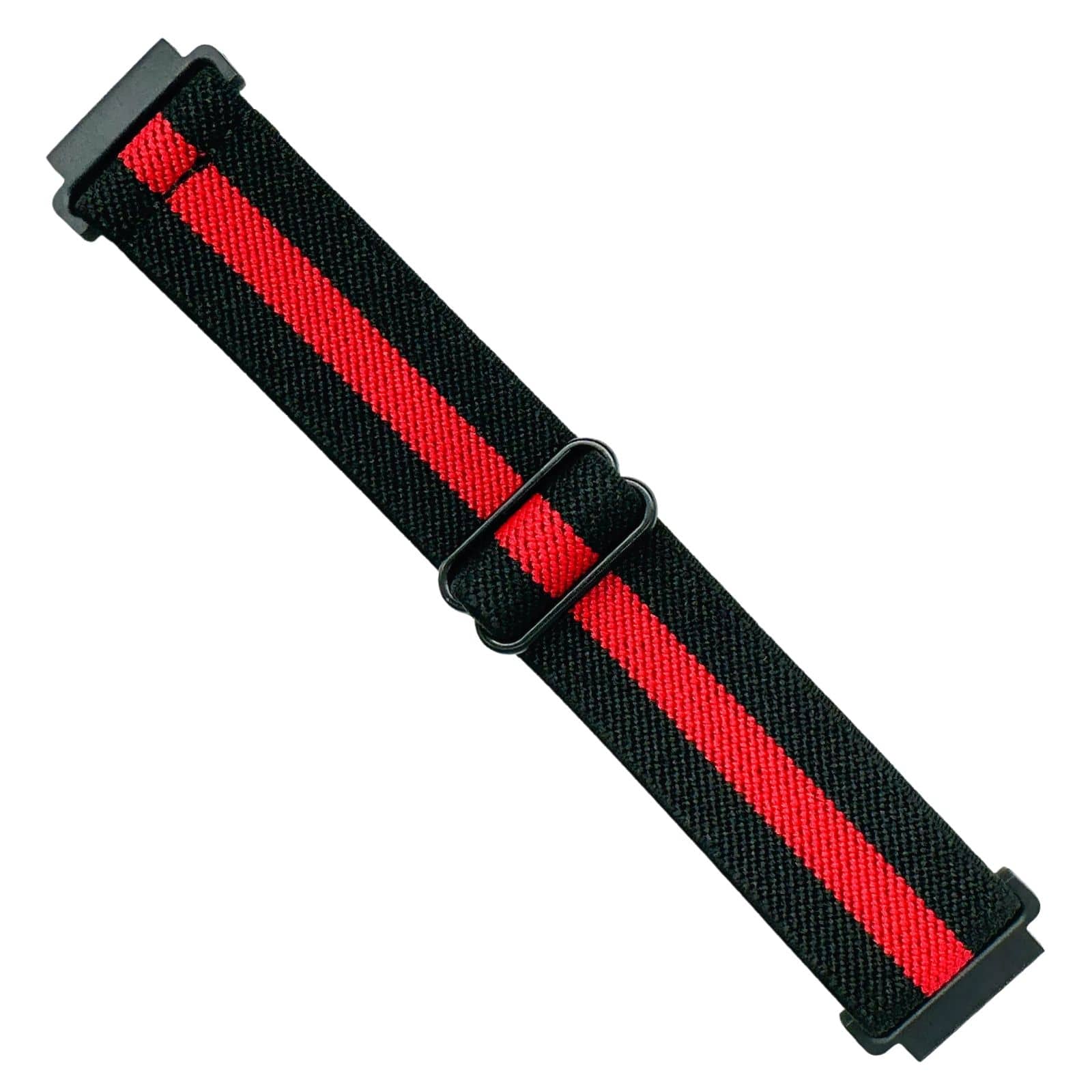 Elastic Solo Loop Quick Release Watch Strap - Black / Red