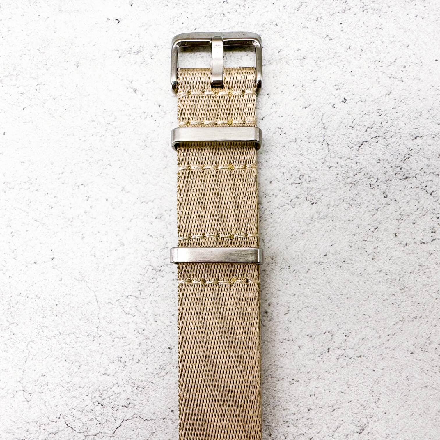 Herringbone NATO Military Watch Strap - Beige