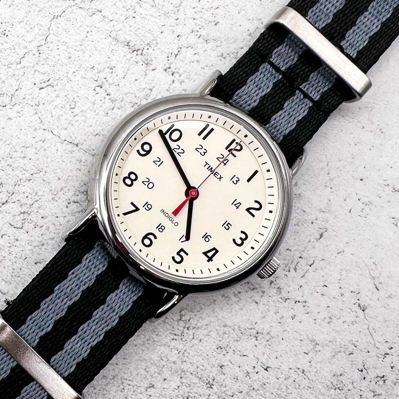 Herringbone Bond NATO Military Watch Strap - Black / Grey