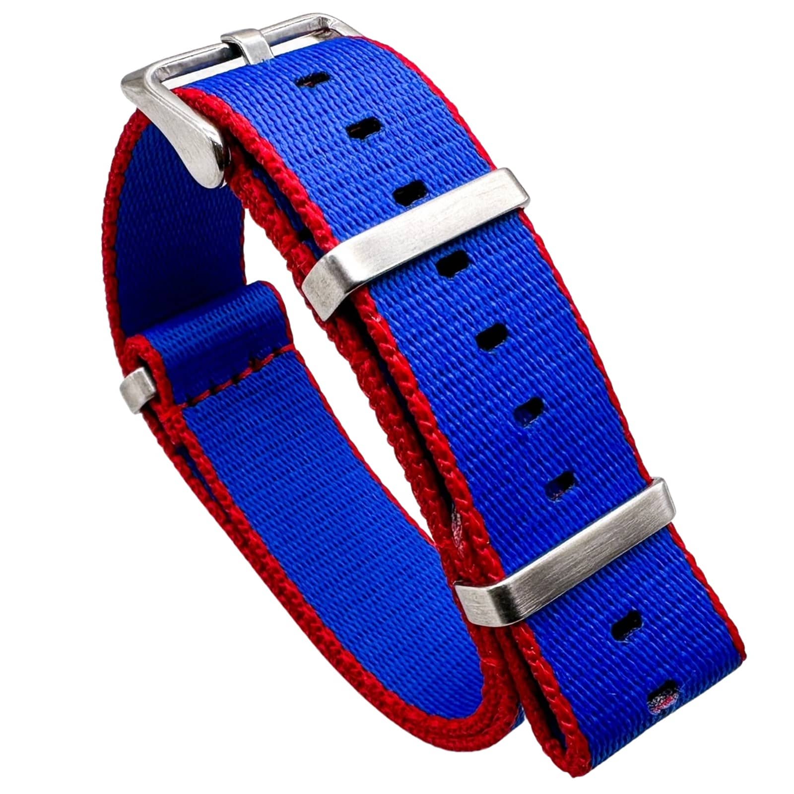 Herringbone NATO Military Watch Strap - Blue / Red – The Thrifty Gentleman