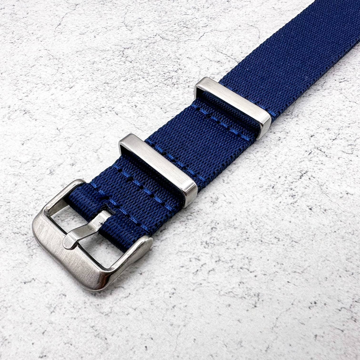 Herringbone NATO Military Watch Strap - Dark Blue