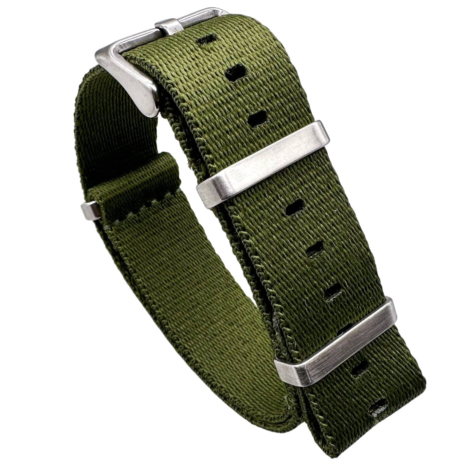 Herringbone NATO Military Watch Strap - Green