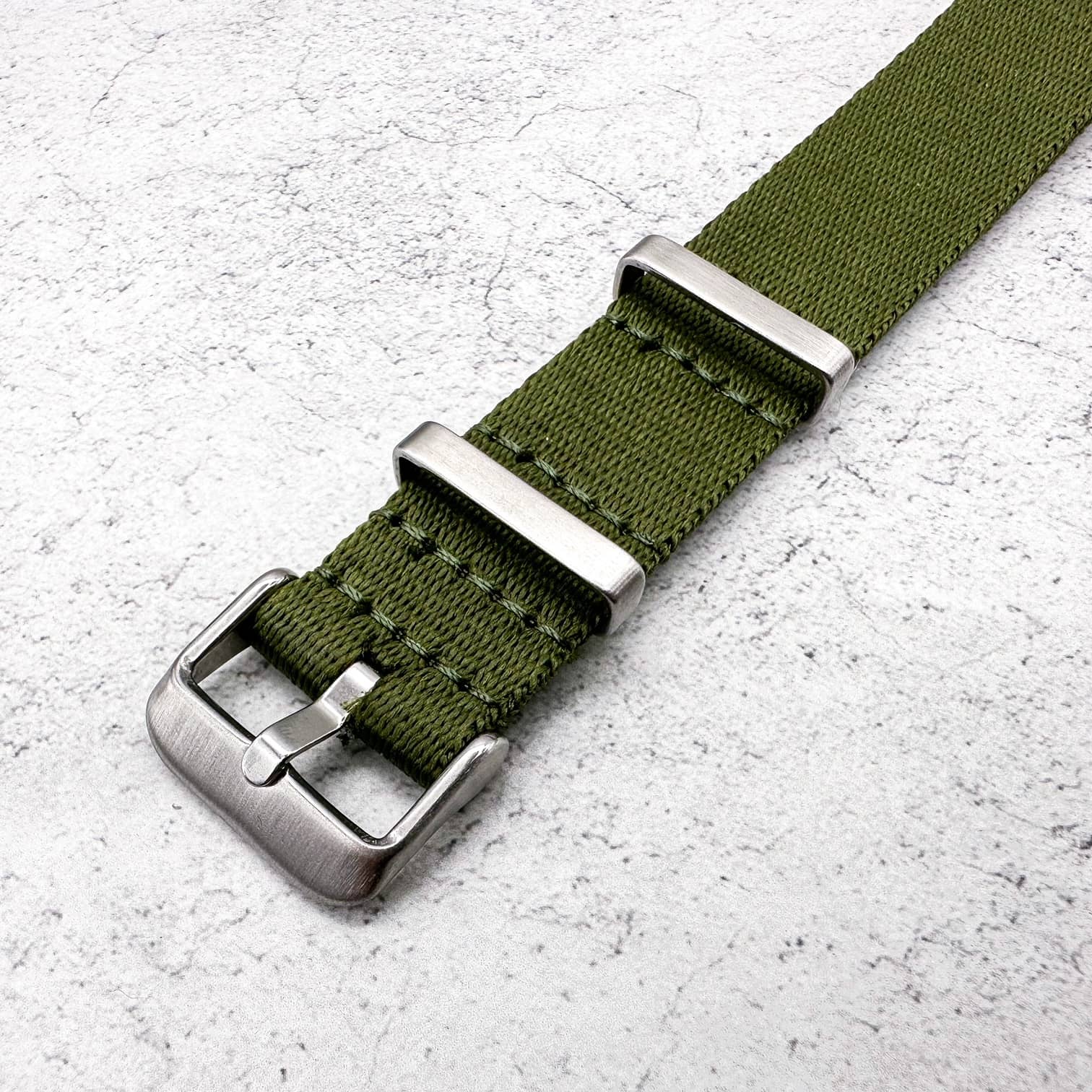 Herringbone NATO Military Watch Strap - Green