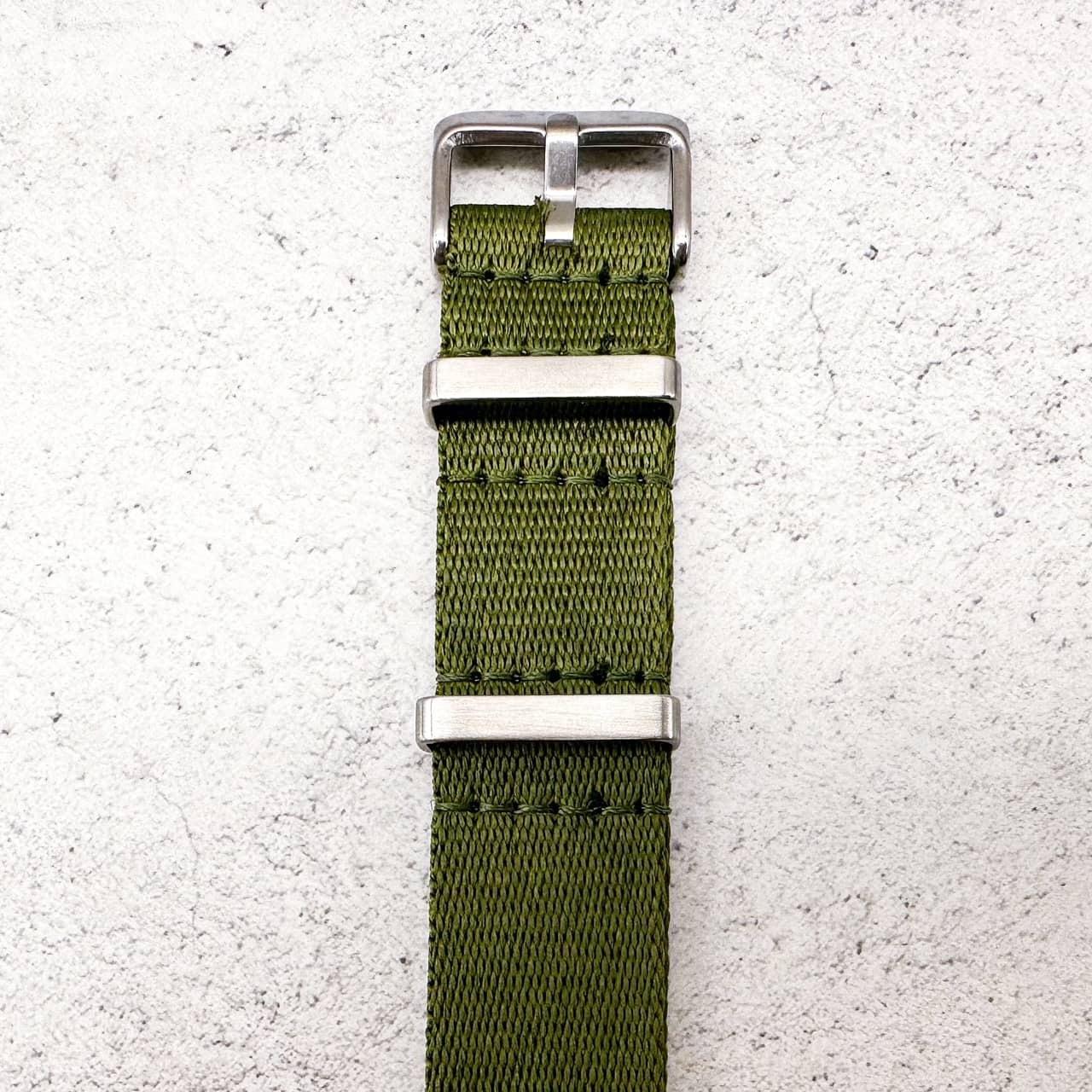 Herringbone NATO Military Watch Strap - Green