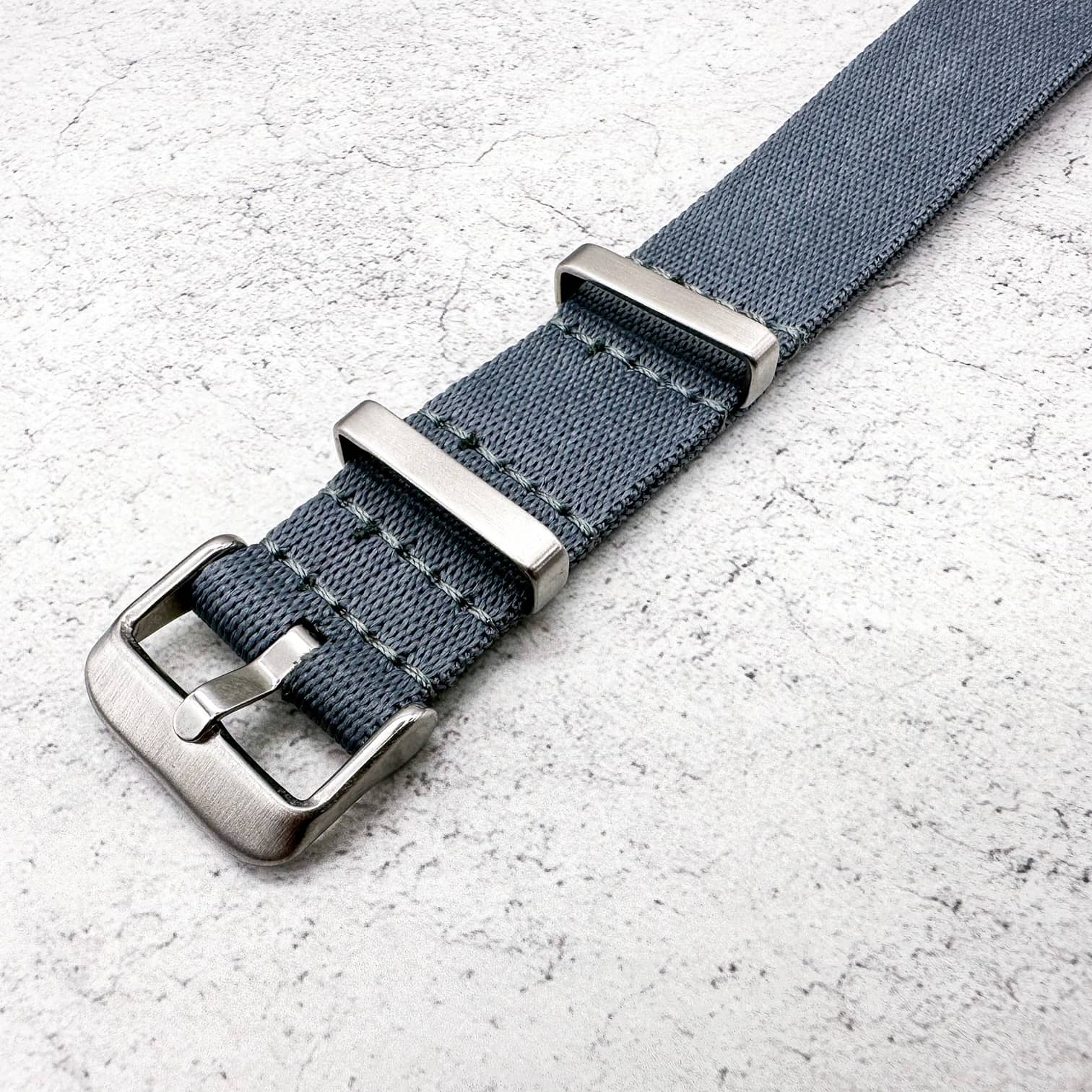 Herringbone NATO Military Watch Strap - Grey