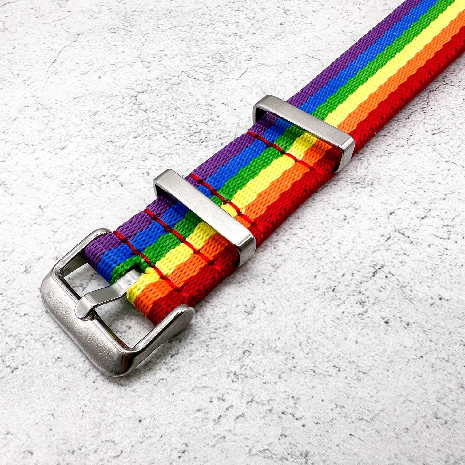Herringbone NATO Military Watch Strap - Rainbow