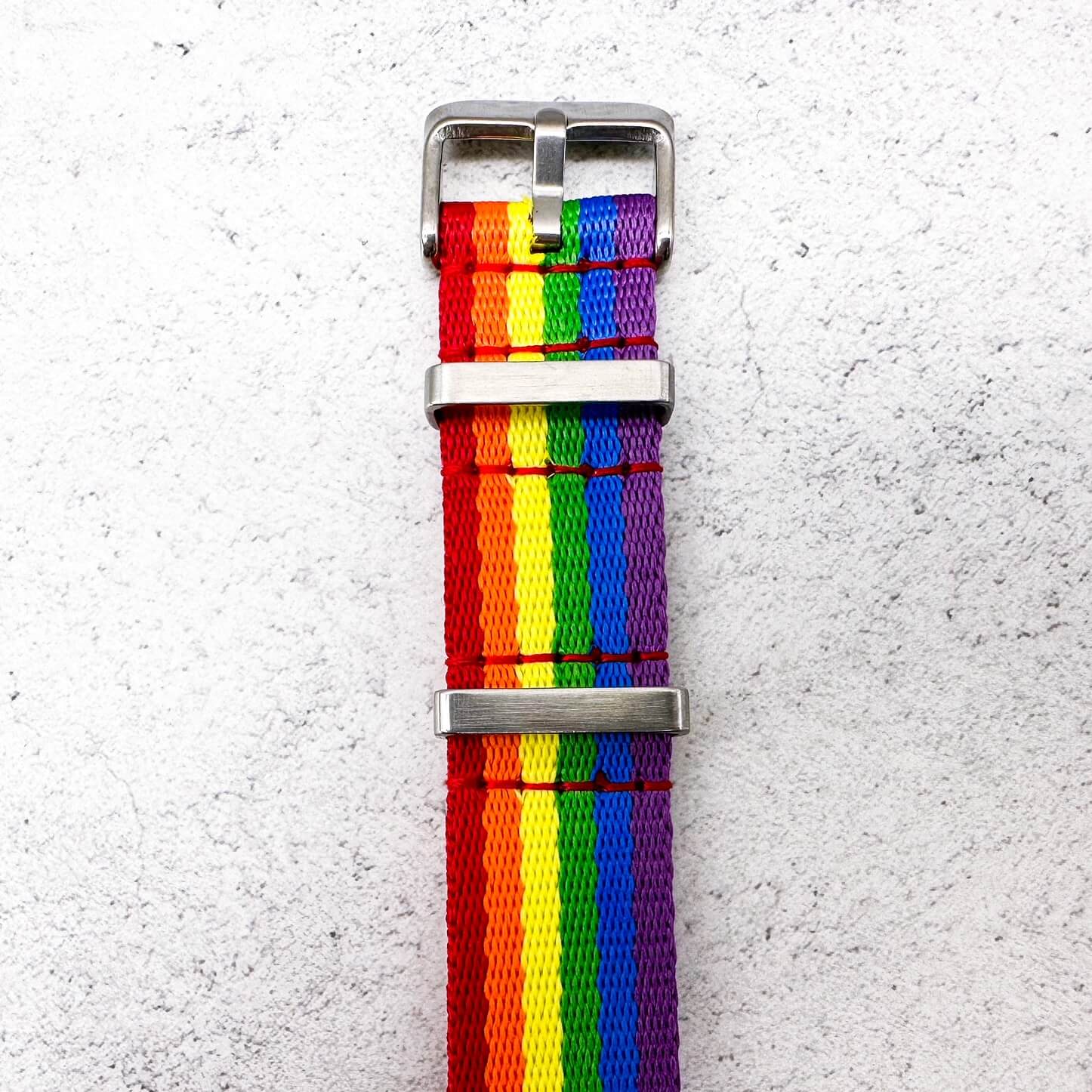 Herringbone NATO Military Watch Strap - Rainbow