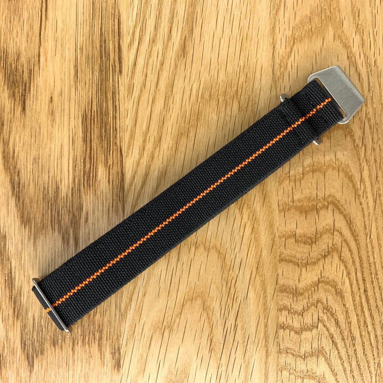 Marine Nationale Military Watch Strap - Black / Orange