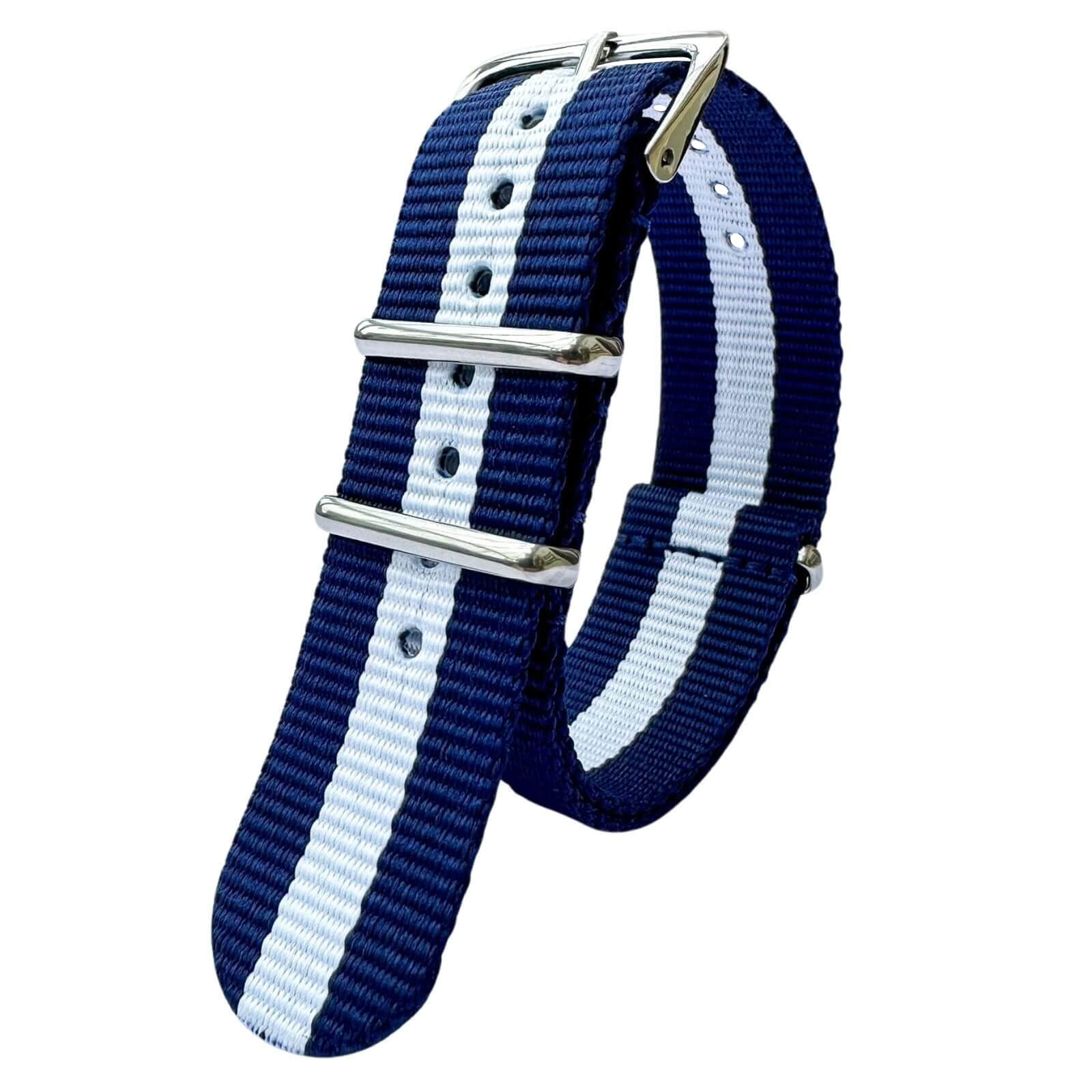 NATO G10 Watch Strap - Blue / White | Military Watch Bands