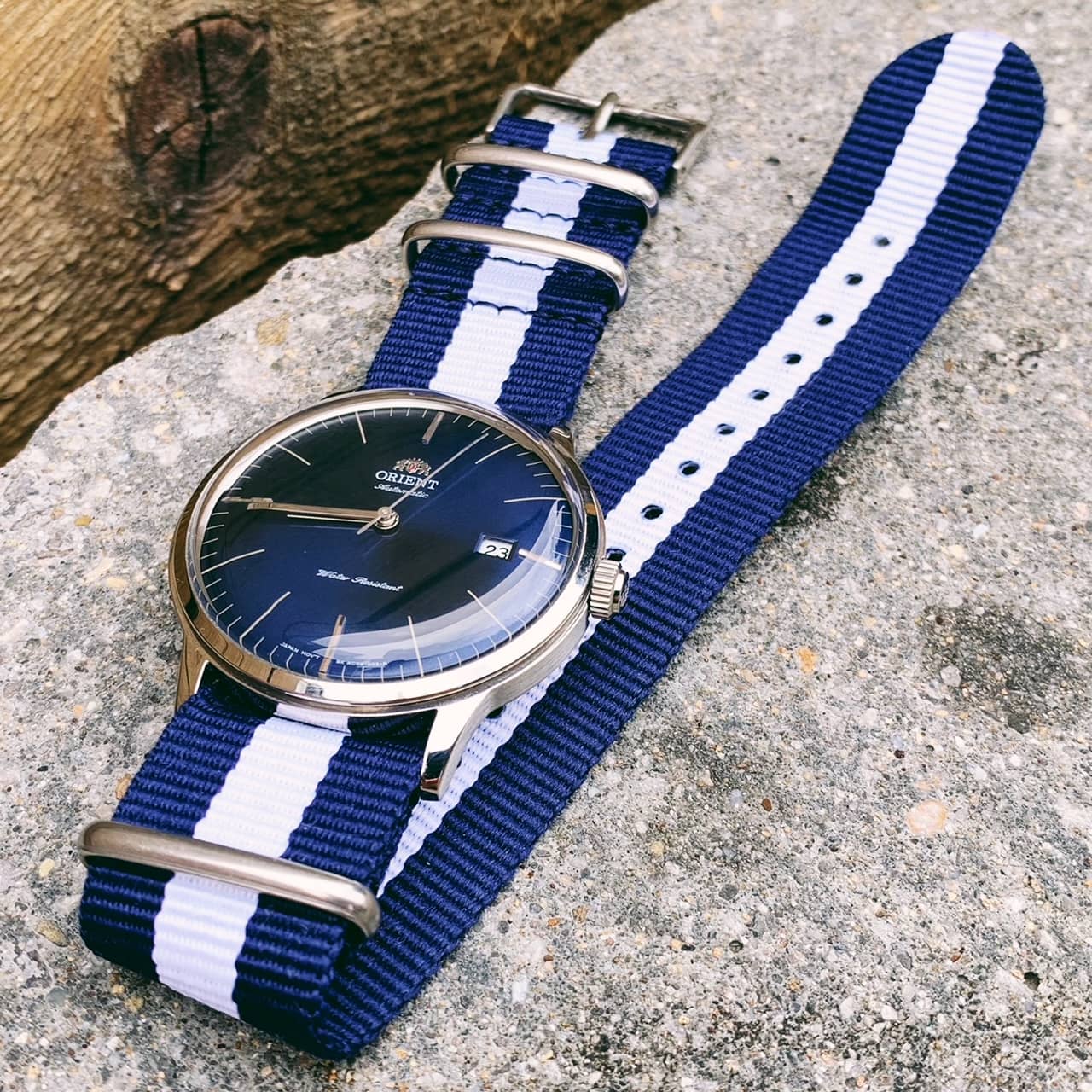 NATO G10 Watch Strap - Blue / White | Military Watch Bands