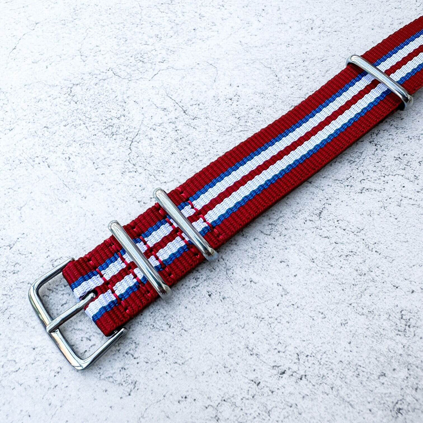NATO Watch Strap - Red / White / Blue | Military Bands – The Thrifty ...