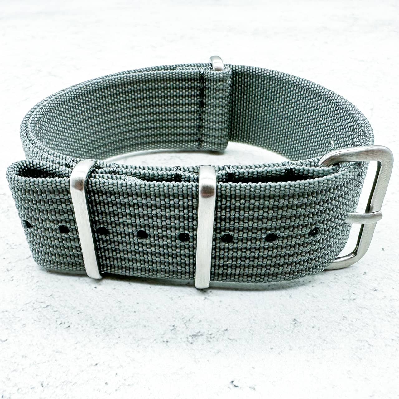 Ribbed NATO Watch Strap - Grey | Nylon Military Bands