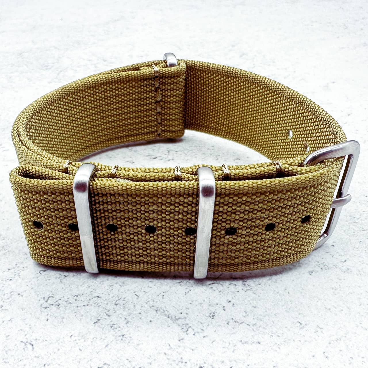 Ribbed NATO Watch Strap - Khaki | Nylon Military Bands