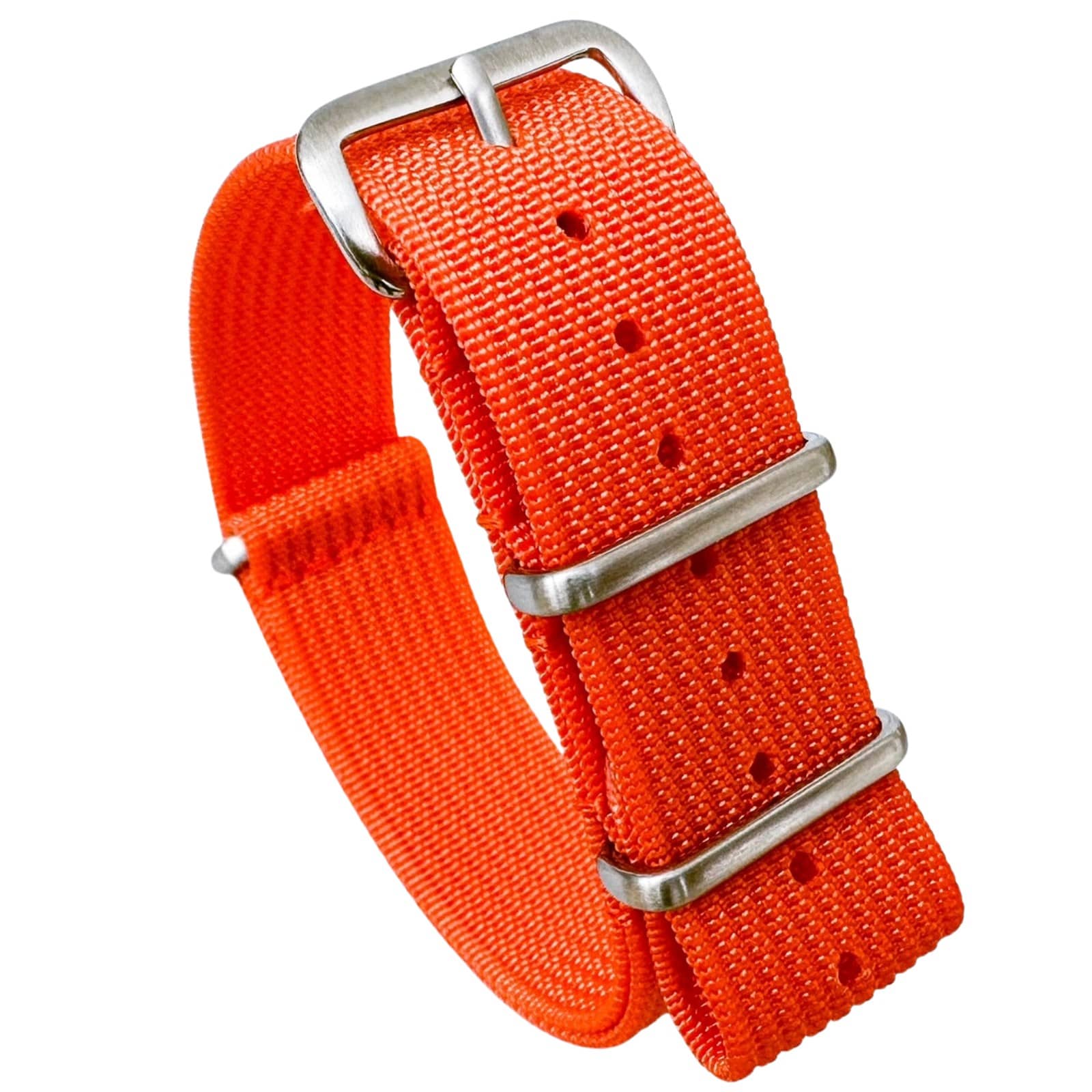 Ribbed NATO Watch Strap - Orange | Nylon Military Bands
