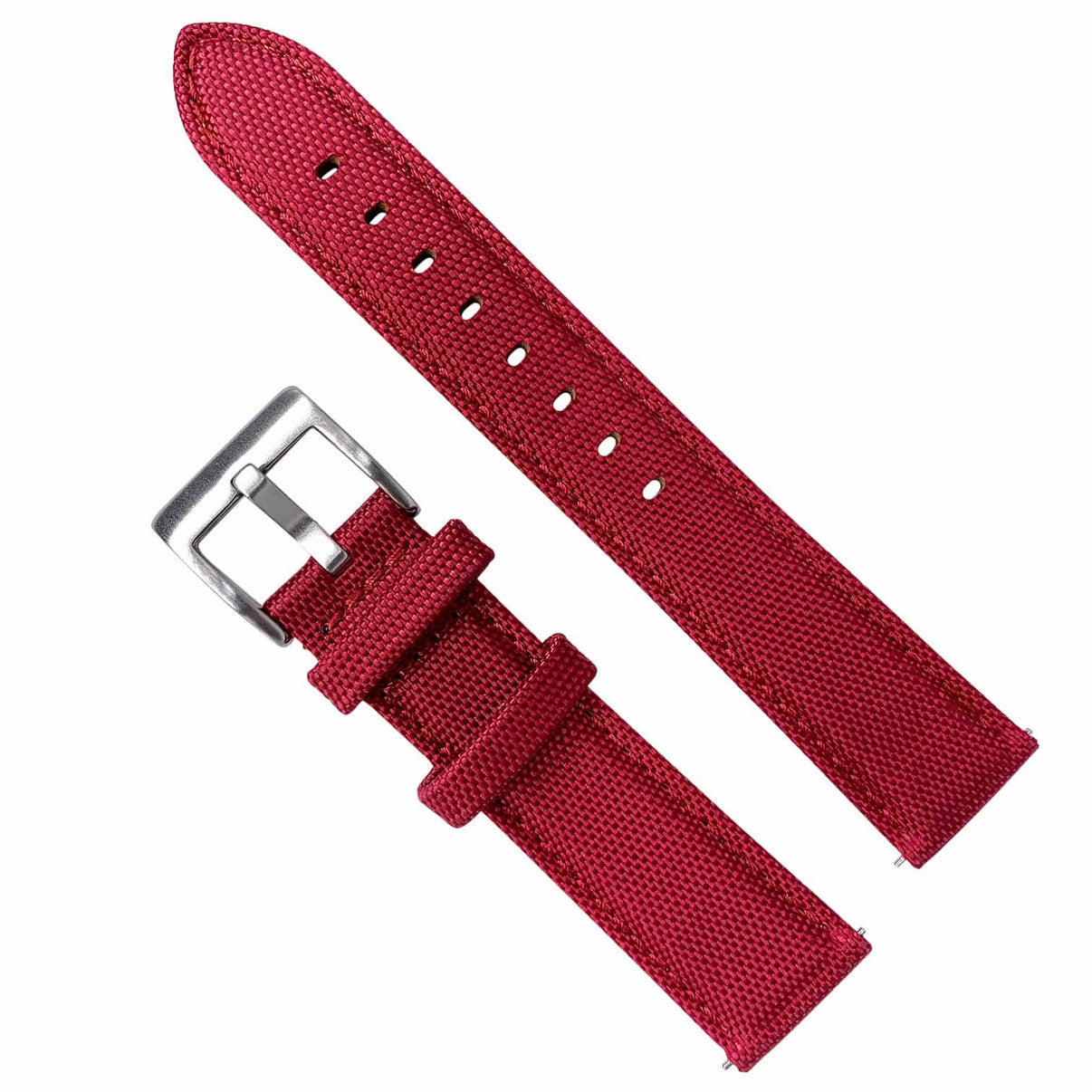 Sailcloth Nylon Watch Strap - Red | Quick Release Bands