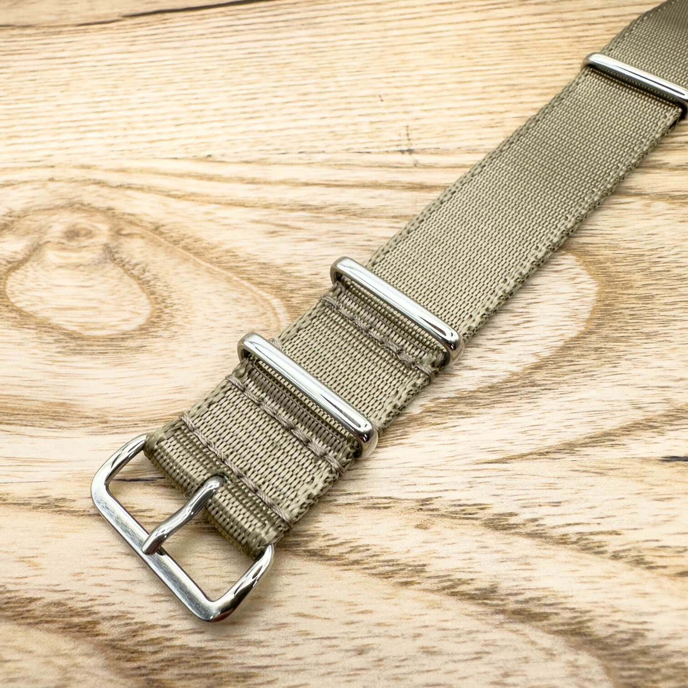 Seatbelt NATO Military Style Watch Strap - Khaki – The Thrifty Gentleman