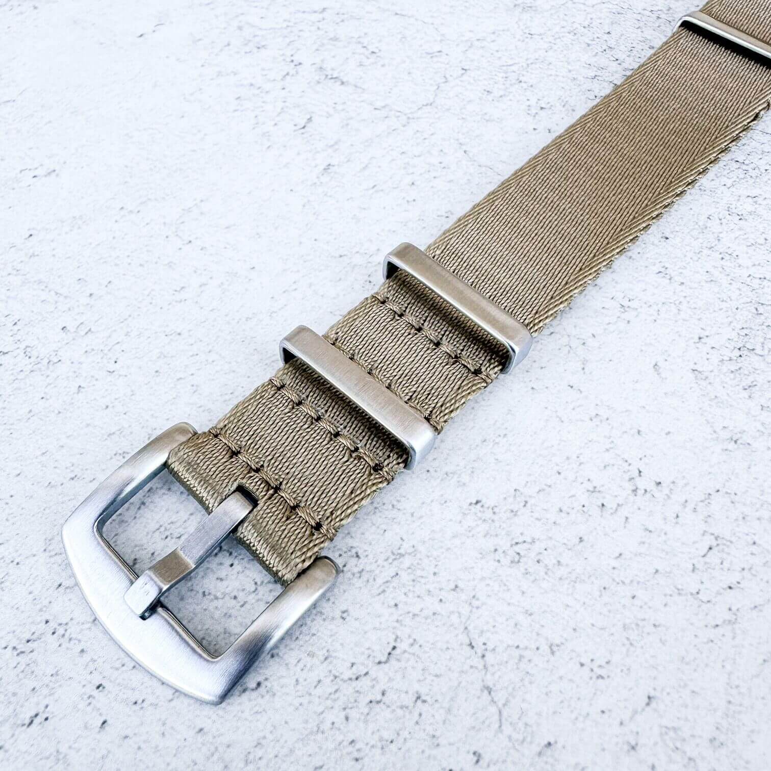 Seatbelt NATO Watch Strap - Khaki | Military Watch Bands