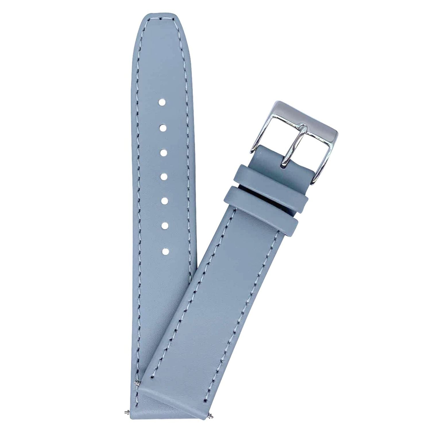 Super Soft Calfskin Genuine Leather Watch Strap - Grey