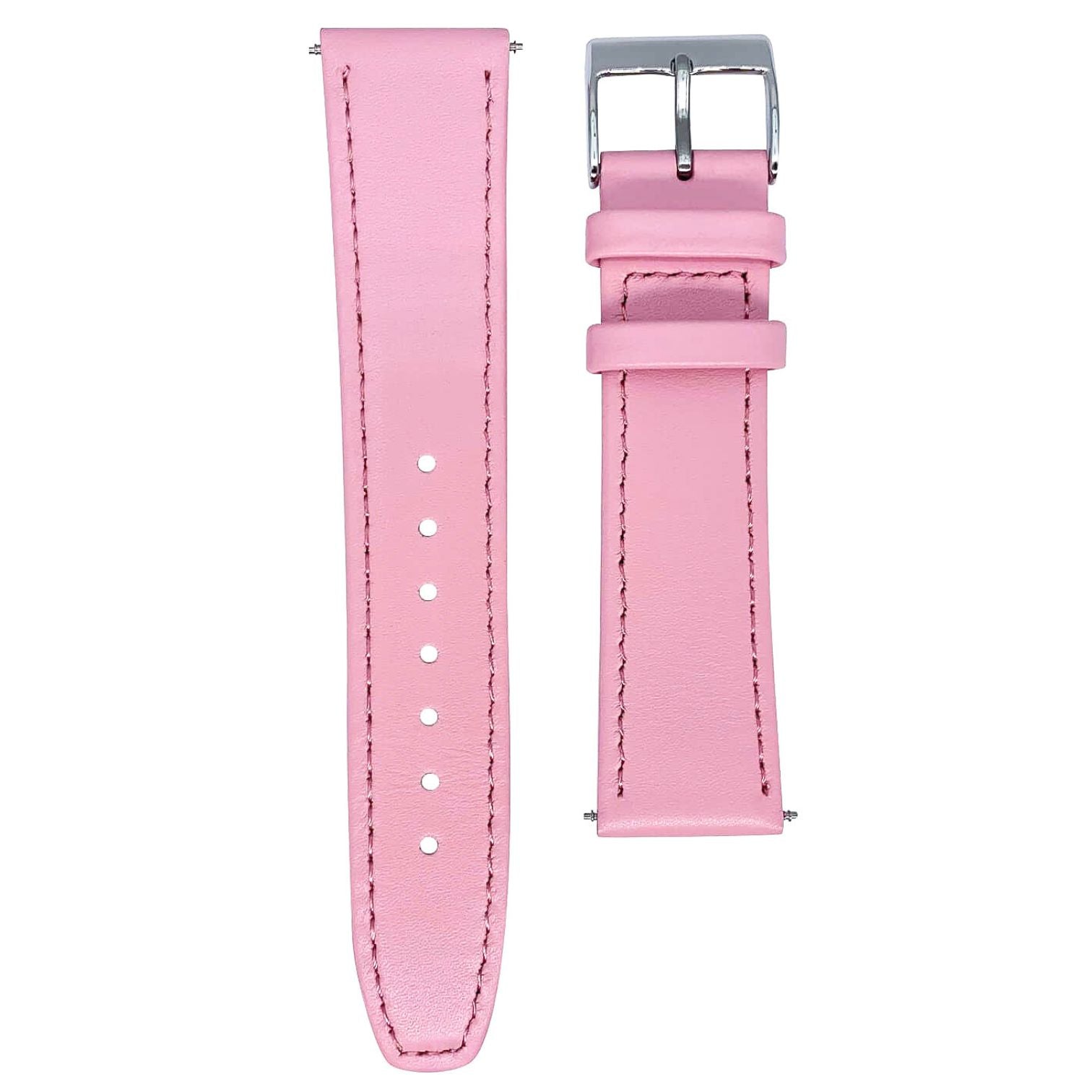 Super Soft Calfskin Genuine Leather Watch Strap - Pink