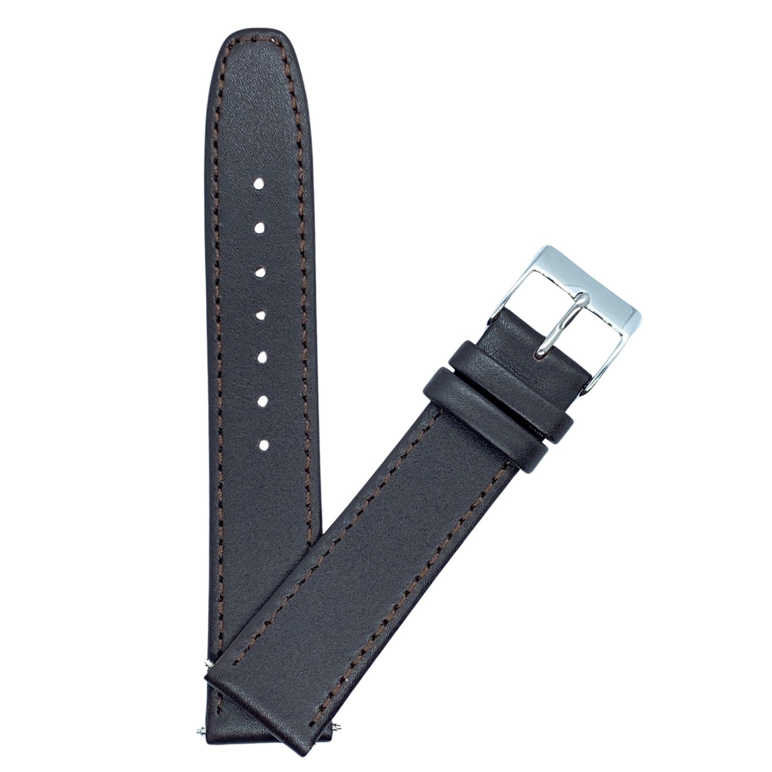 Super Soft Calfskin Genuine Leather Watch Strap - Brown