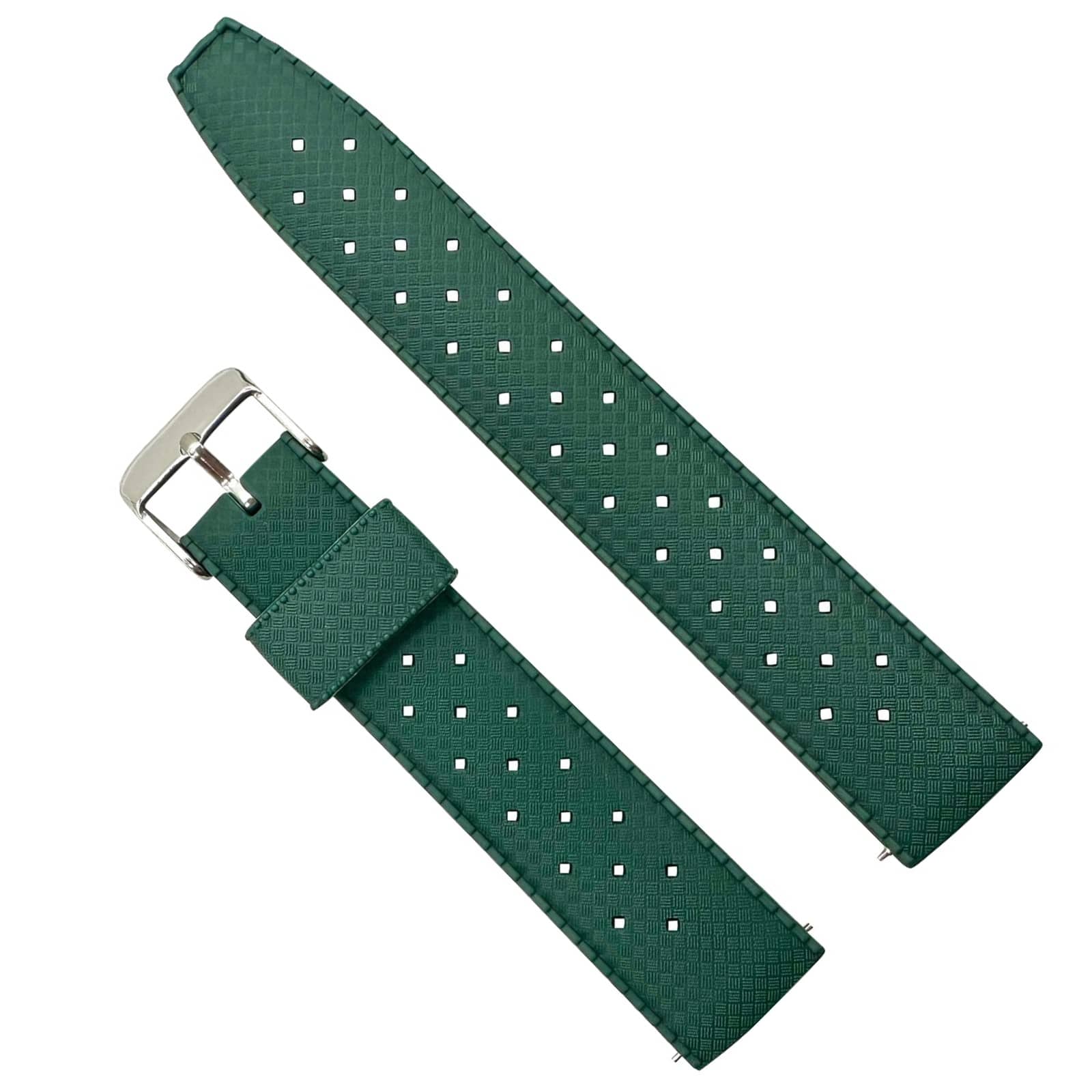 Tropical Silicone Watch Strap - Green | Quick Release Bands