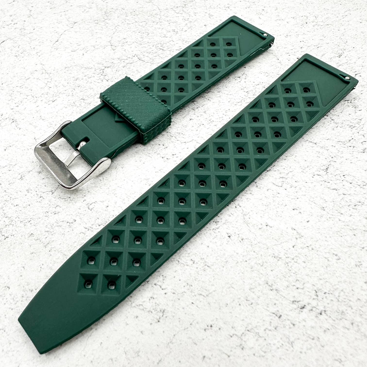 Tropical Silicone Watch Strap - Green | Quick Release Bands