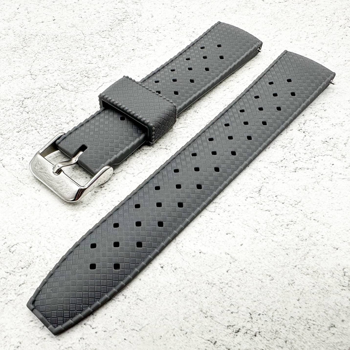 Tropical Silicone Watch Strap - Grey | Quick Release Bands