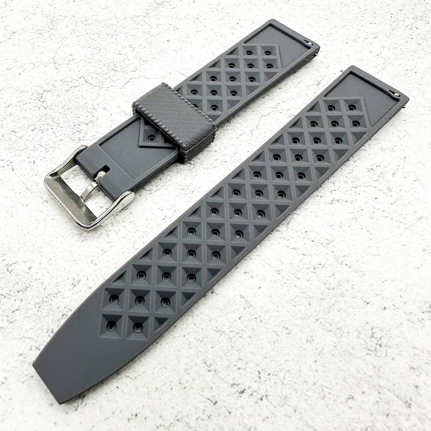 Tropical Silicone Watch Strap - Grey | Quick Release Bands