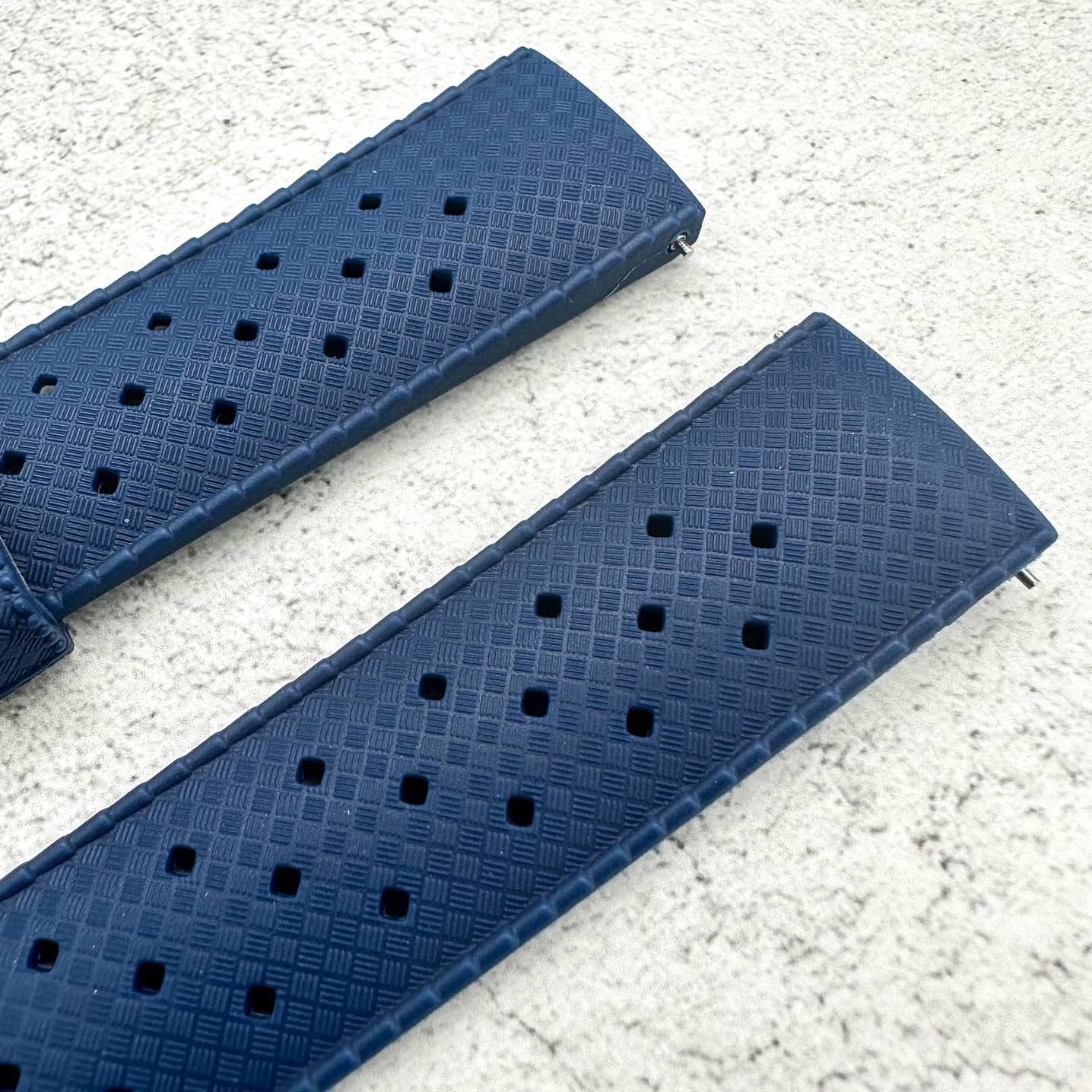 Tropical Silicone Quick Release Watch Strap - Navy Blue