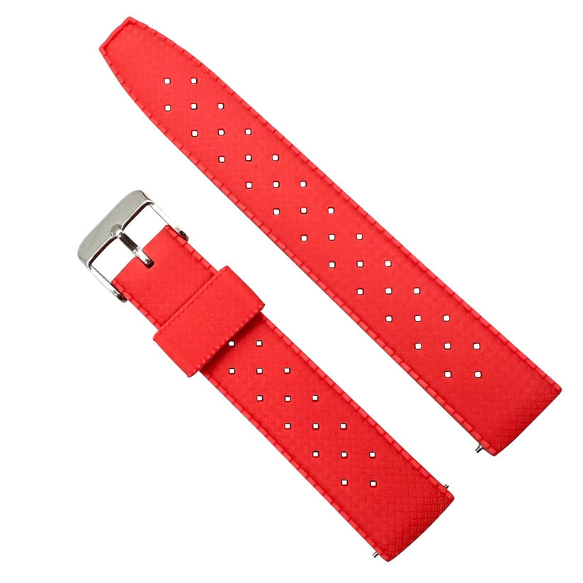 Tropical Silicone Watch Strap - Red | Quick Release Bands