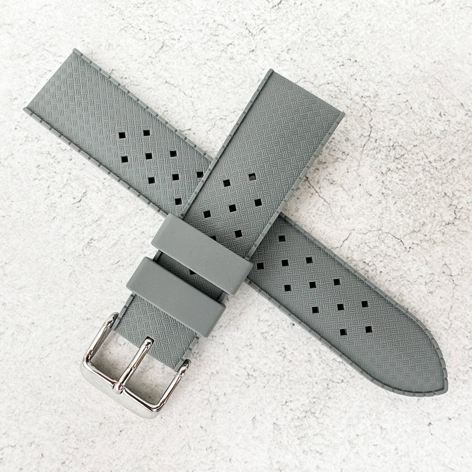 Tropical Silicone Watch Strap - Grey | Dive Watch Bands