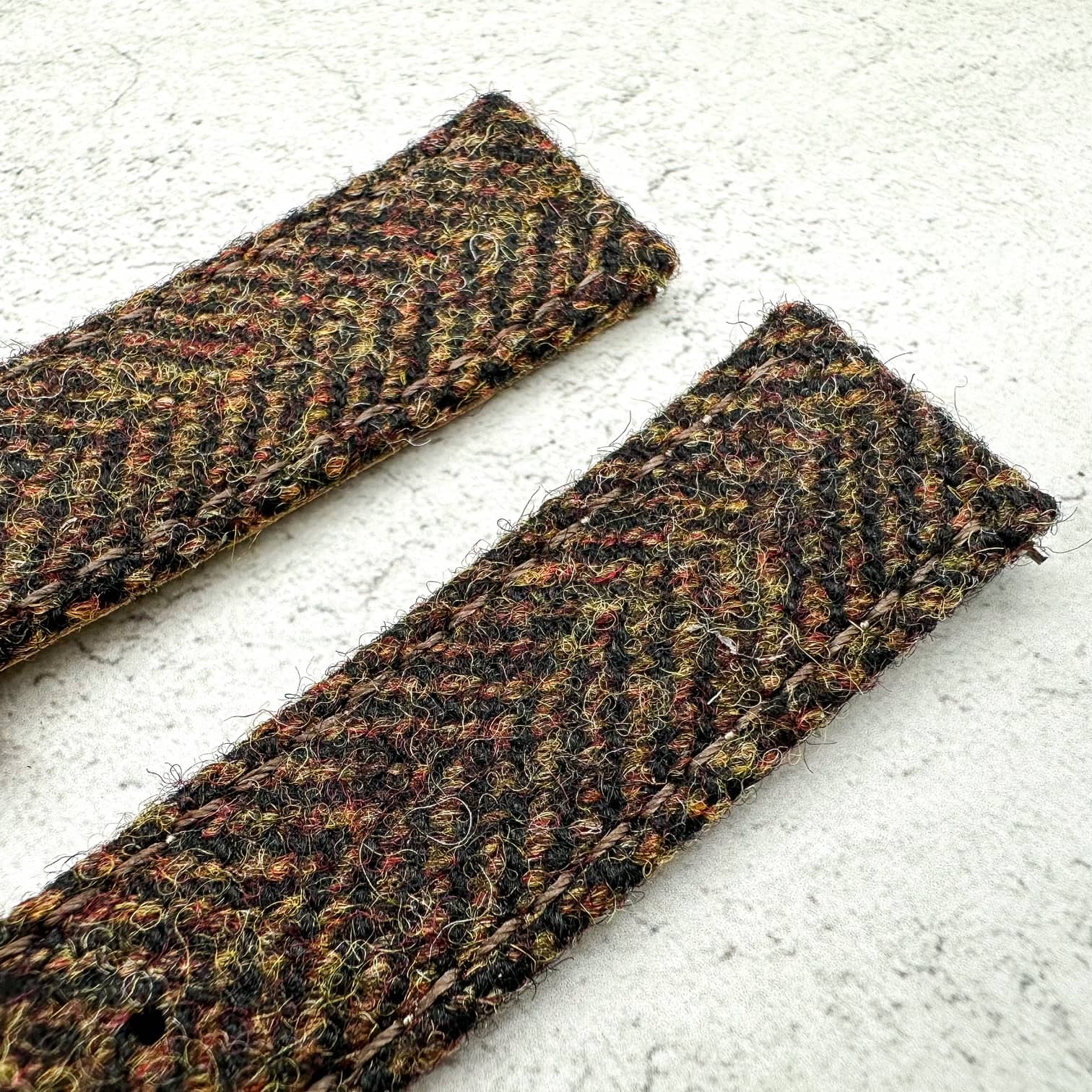 Tweed Herringbone Watch Strap - Brown | Quick Release Bands