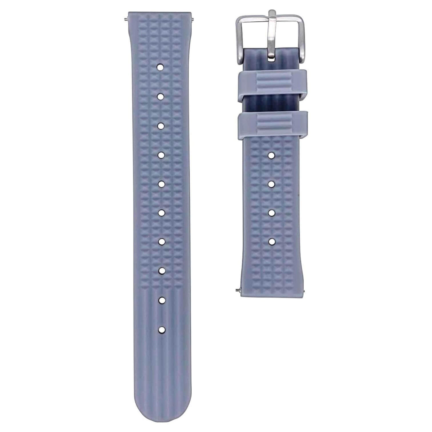 Waffle Silicone Watch Strap - Grey | Dive Watch Bands