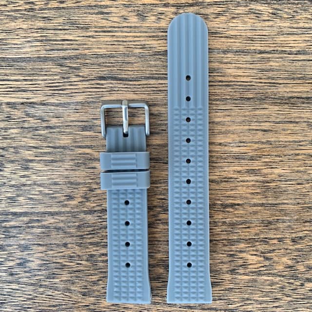 Waffle Silicone Watch Strap - Grey | Dive Watch Bands
