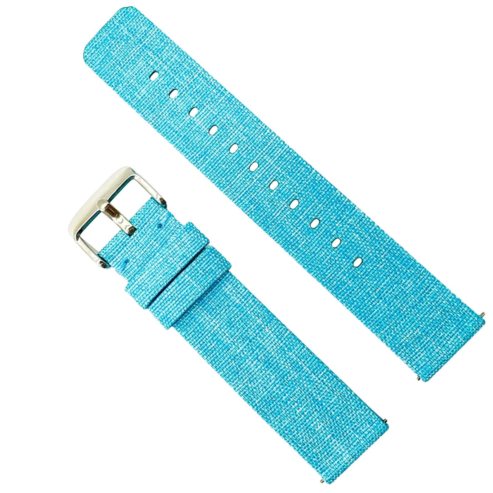 Woven Nylon Fabric Quick Release Watch Strap - Light Blue